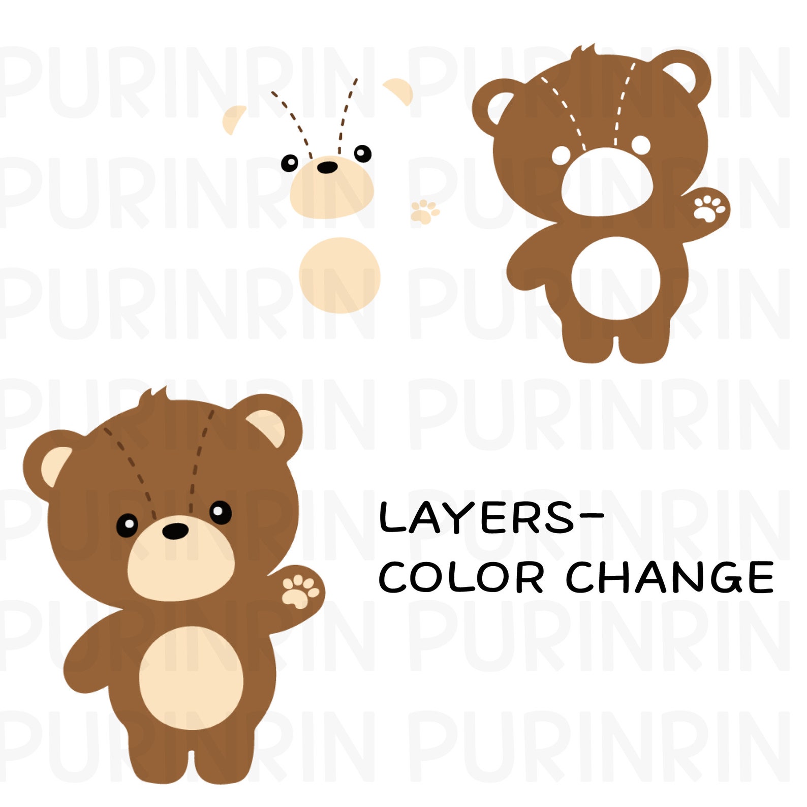 Teddy Bear SVG Bundle: Standing, Sitting, Face (digital Download) - Etsy