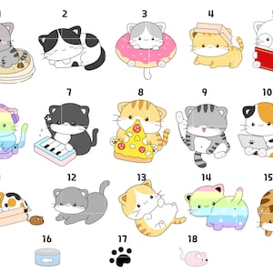 Nerd Cat Svg 18 Cut, Tuxedo Cat Svg,calico Cat,orange Tabby Cat,donut ...