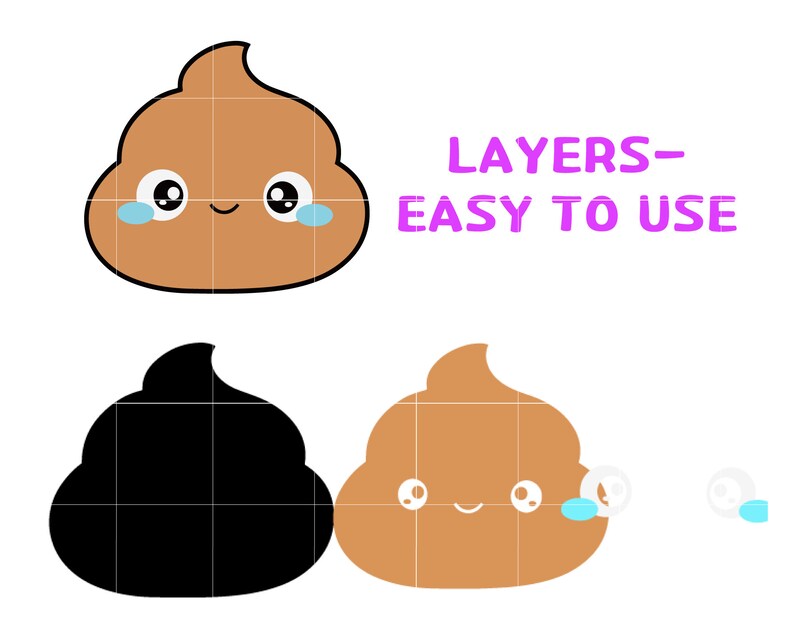 Poop Emoji Black Svg Poop Svg Poop Emoji With Glasses Svg - Etsy