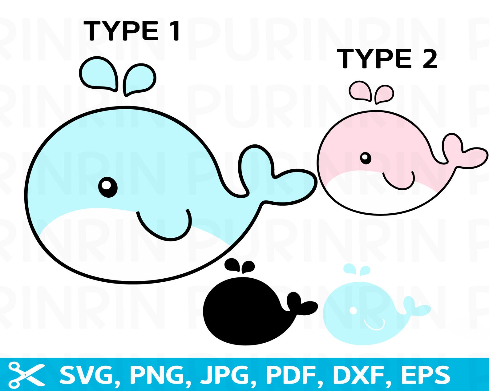 Mignon baleine SVG PNG DXF Baleine rose svg Cricut - Etsy France