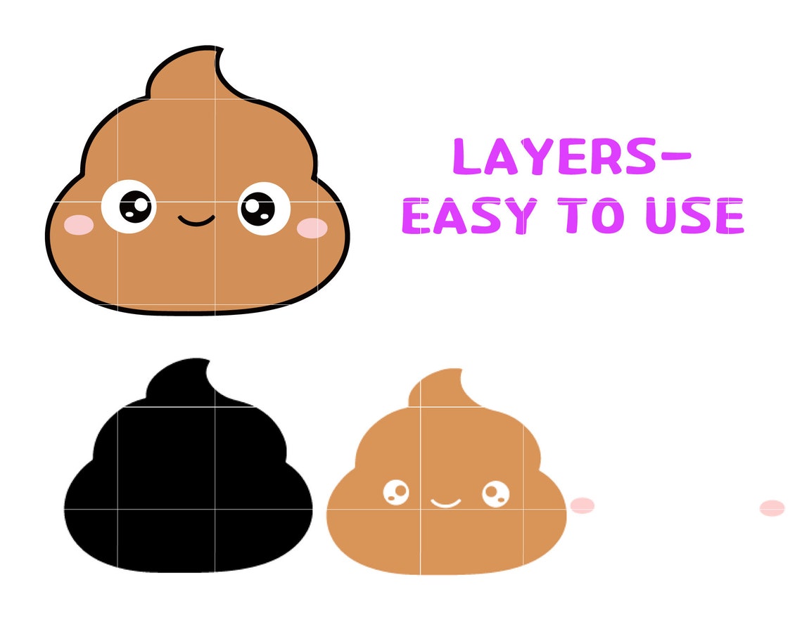Poop Svgtoilet Paper Svg Poop Emoji Svg Layered Paper - Etsy