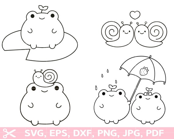 Frog Outline Svgstrawberry Frog Outline Rain Frog Outline - Etsy