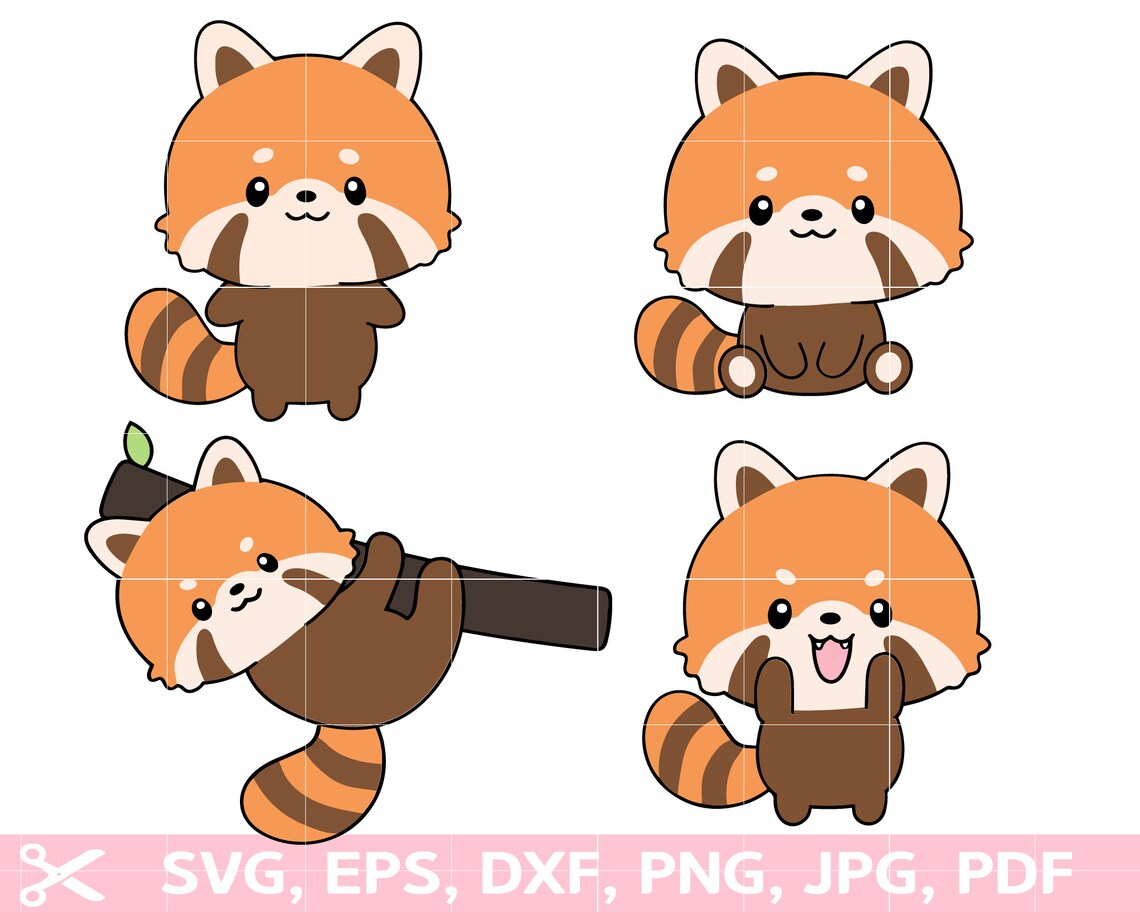 Red Panda Svg kawaii Panda Svg Redpanda Cricut Layered - Etsy Canada