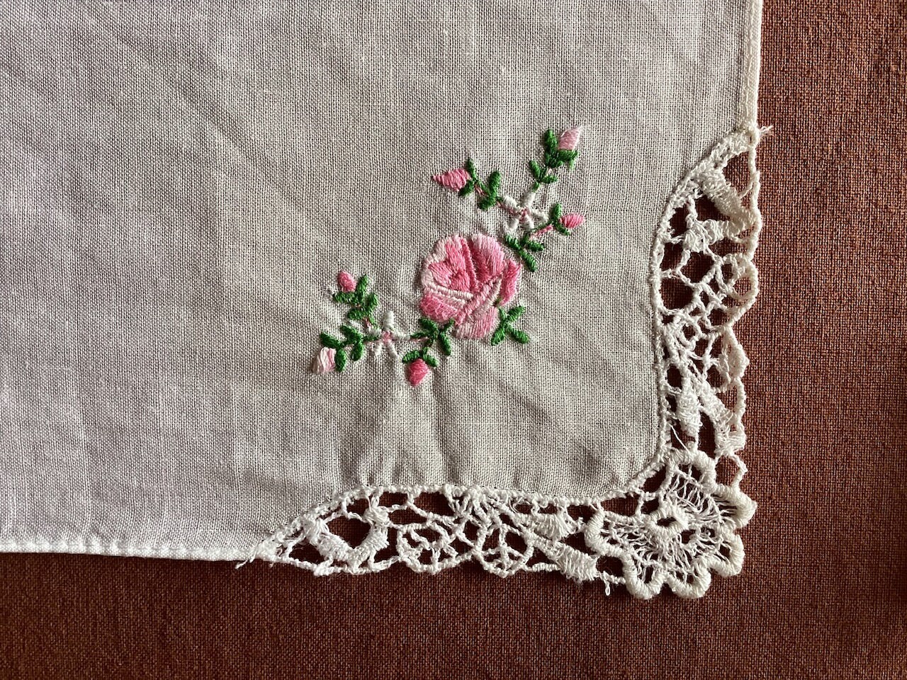 Handkerchief Antique Hand-embroidered Handkerchief or Pocket Square ...