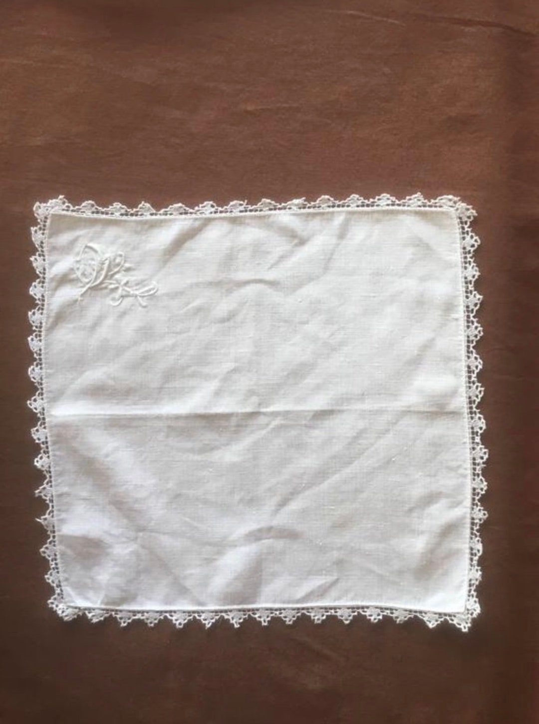 Handkerchief Antique Hand Embroidered Linen Handkerchief With Fillet ...