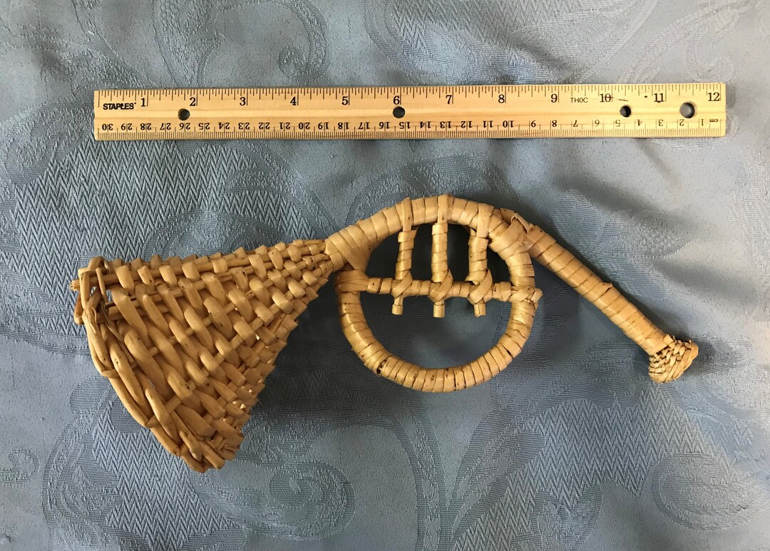 French Horns-wicker Natural and Gold-expertly Crafted-perfect Holiday ...