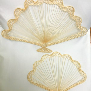 Small Vintage Philippine Abaca Straw Fans-great for Small Wall ...