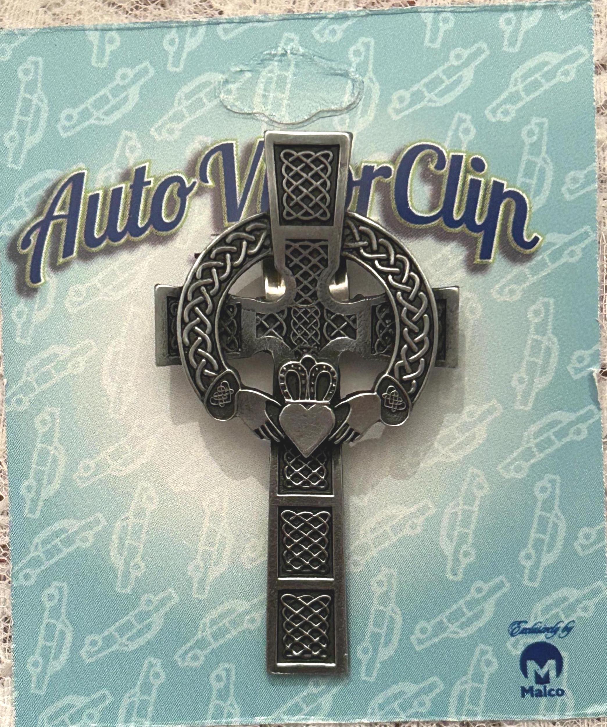 Irish Celtic Cross-claddagh & Irish Blessing Cross Visor Clip-auto ...
