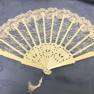 Vintage Lace Folding Fans-4 Sizes-white & Ivory-perfect Condition From ...