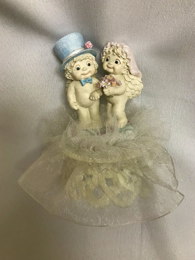 Dreamsicle Bride & Groom Angels Cake Topper-vintage Dreamsicle - Etsy