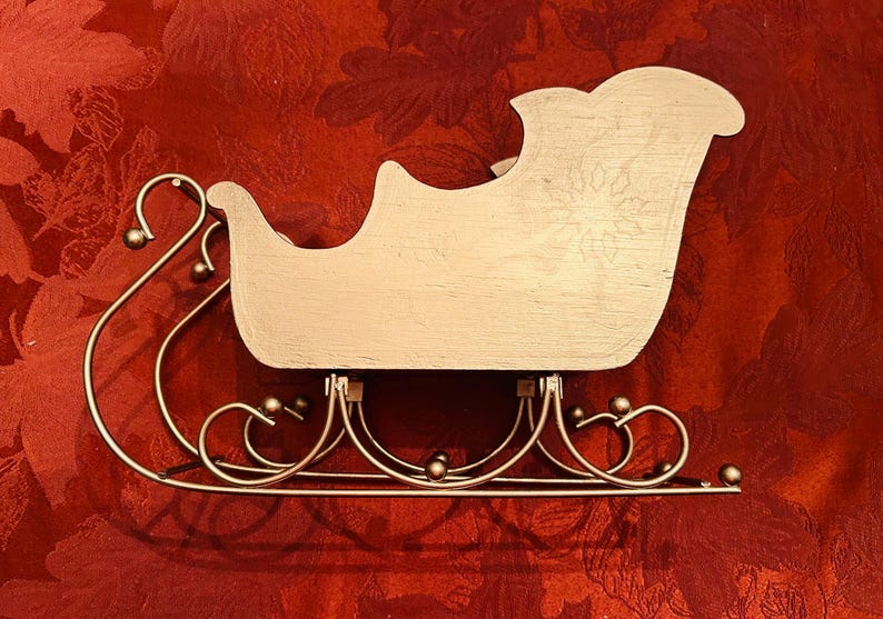 Gold Sleighs-vintage Sleighs-metal/wood Sleigh-philippine Made Paper ...