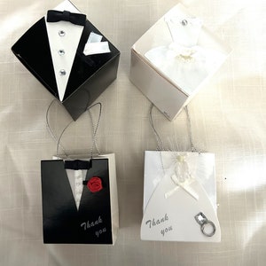 Bride & Groom Boxes and Favor Bags 3-6 Pcs-bride Dress-tuxedo Style ...