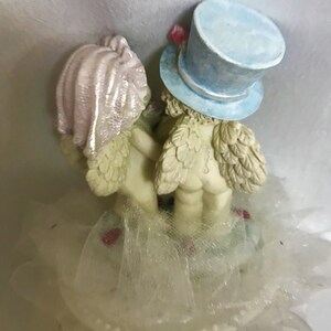 Dreamsicle Bride & Groom Angels Cake Topper-vintage Dreamsicle - Etsy