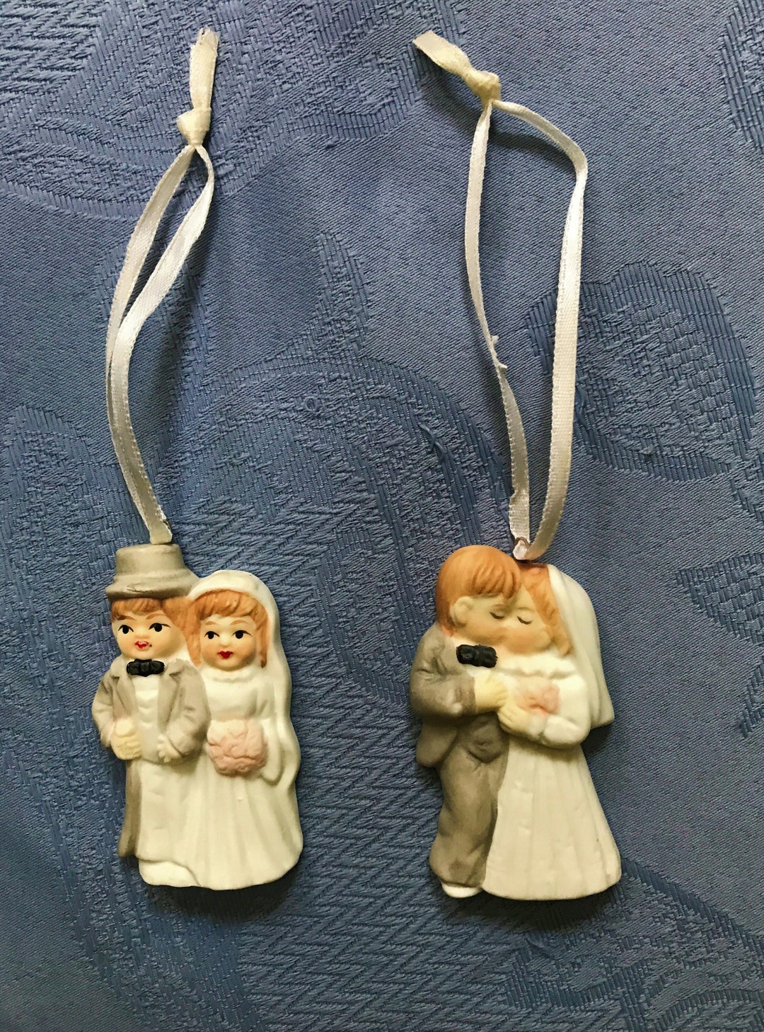 Mini Bride & Groom Ornaments-2 Styles Vintage-2 1/4" Ornaments From the ...