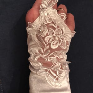 Fancy Fingerless Gloves With Pearls-lace-sequins-wedding Gloves ...