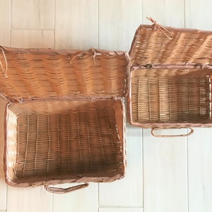 Vintage Wicker Suitcases-picnic Baskets-3 Styles-perfect Condition From ...