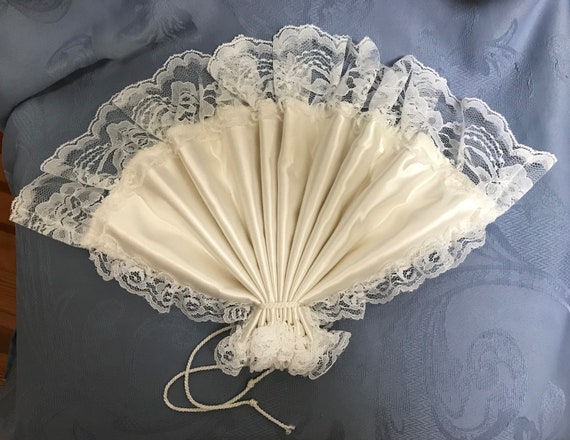 Victorian Lace and Satin Fans-5 Styles-Vintage Bridal… - Gem