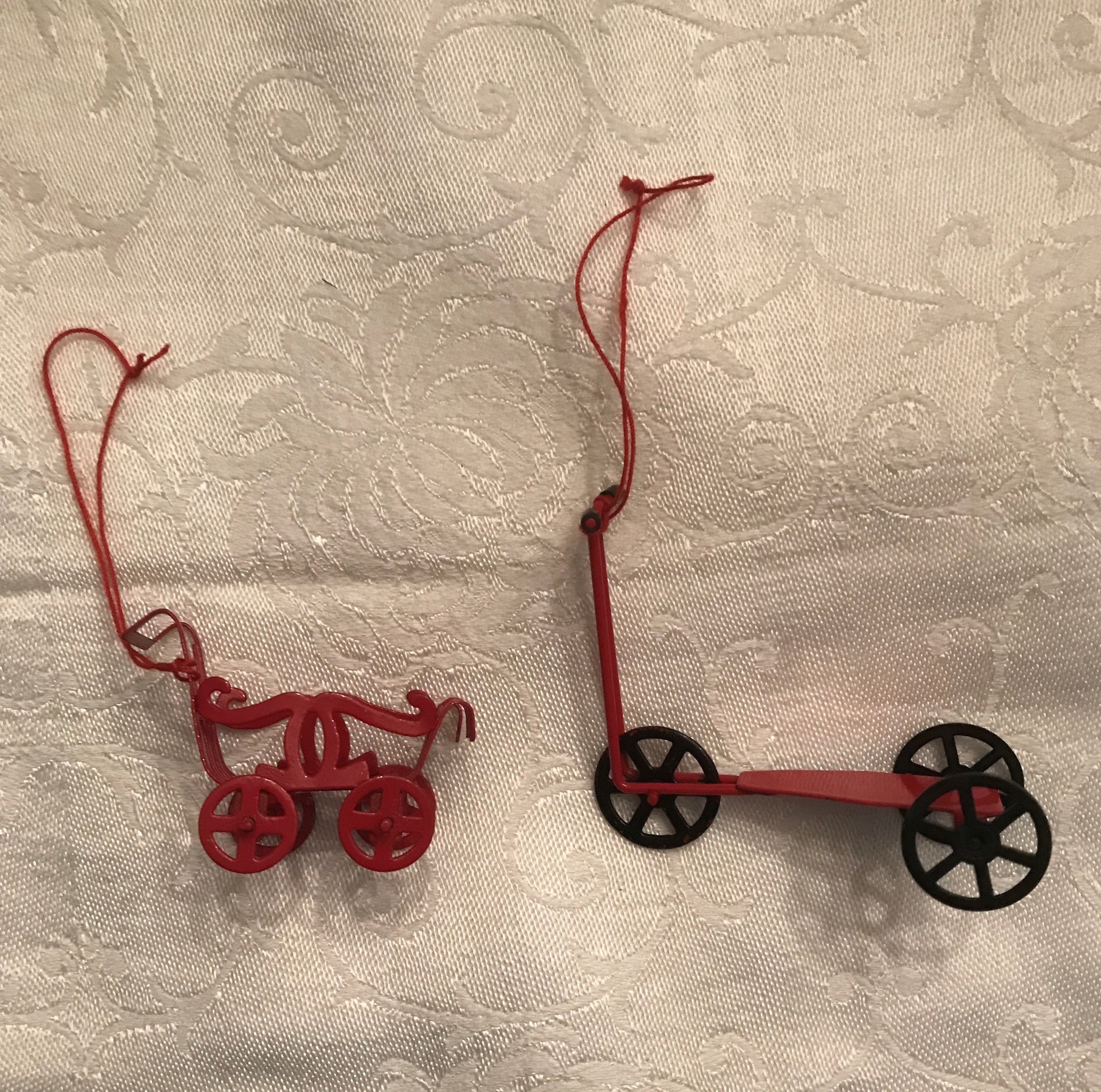 Miniature Gold Birdcages-carriages & Scooters-vintage Midwest Importers ...
