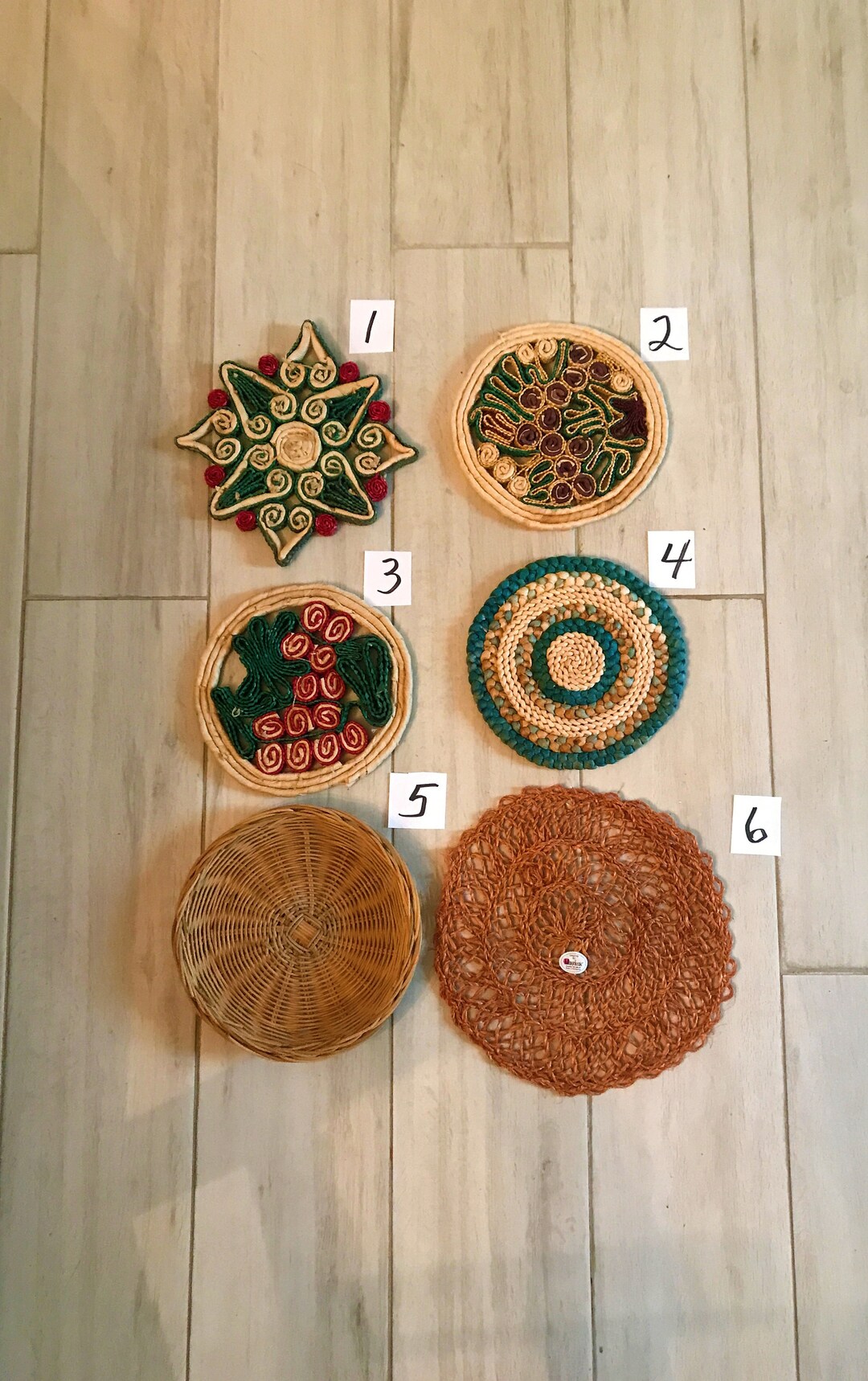 Wicker & Straw Trivets-philippine Doilies-wall Hangings-90's-vintage ...