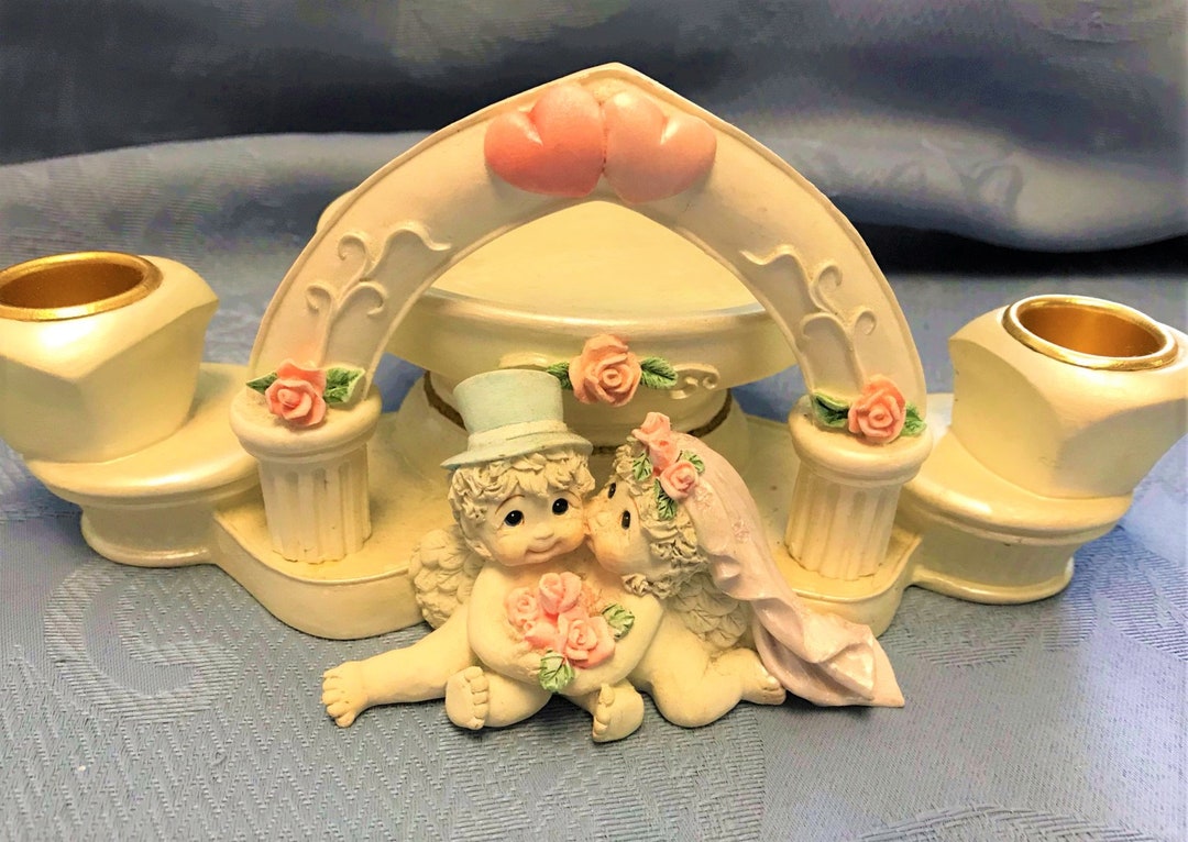 Dreamsicle Unity Candle Holder & Cake Topper-new Vintage-perfect ...