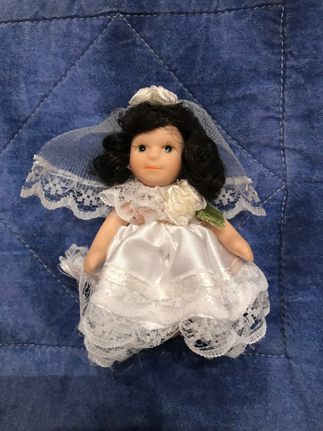 Little Bride-first Communion-flower Girl Dolls-small Porcelain Vintage ...