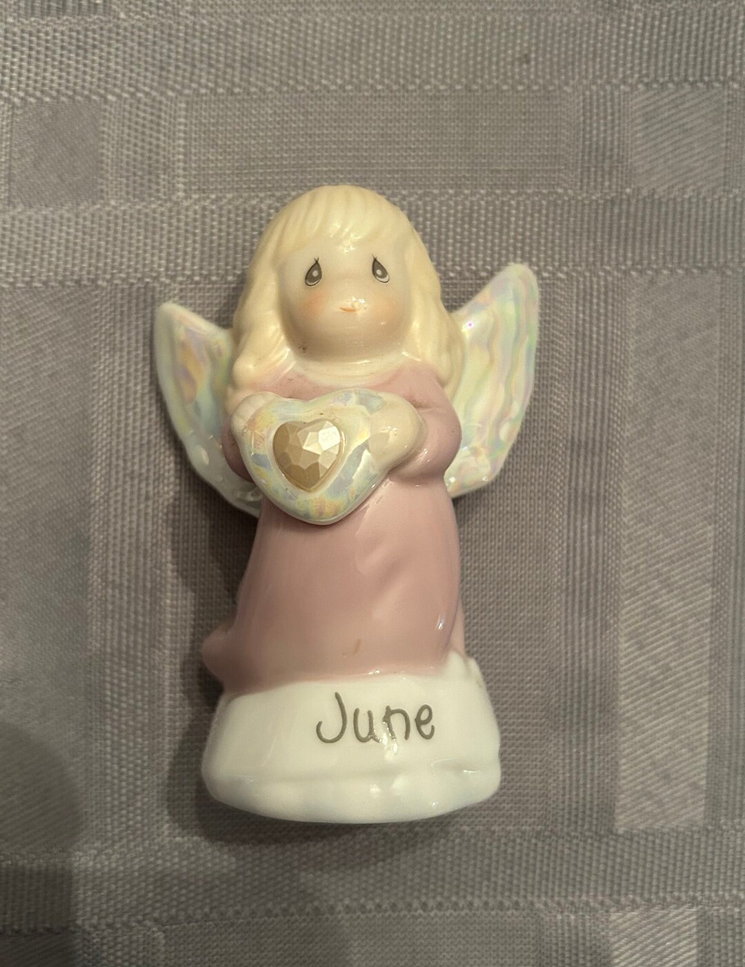 Precious Moments June & July Ceramic Birthstone Angel- Lefton June Girl ...