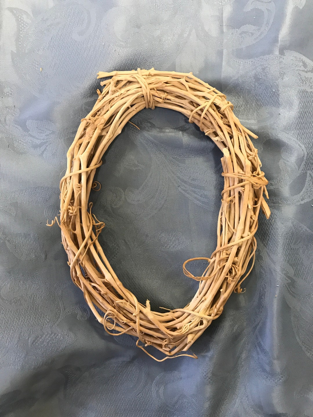 Oval Grape Vine Wreaths-2 Styles-natural & Bleached Handmade Vintage ...