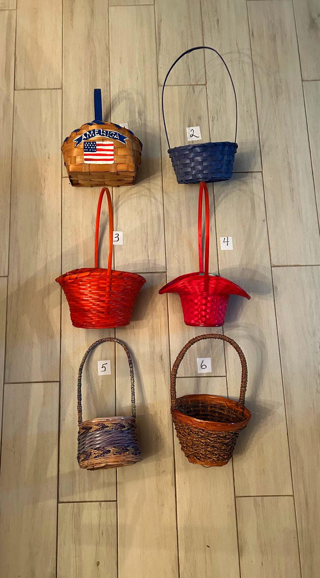 Red & Blue Baskets-6 Styles-american Flag-country-red Princess-classic ...