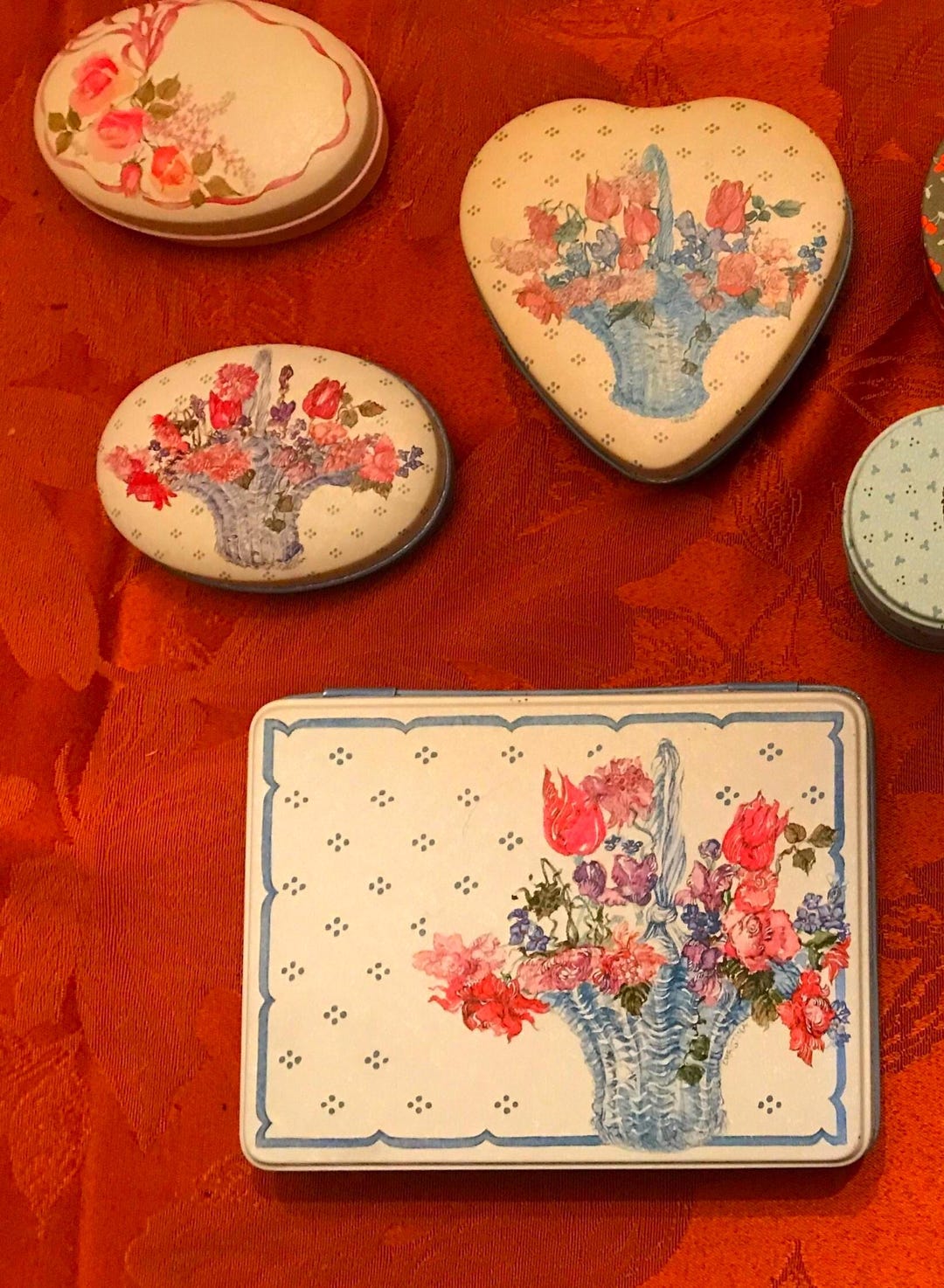 Vintage Tins-potpourri Press-80s-perfect Condition-rose Tin W Sachet ...
