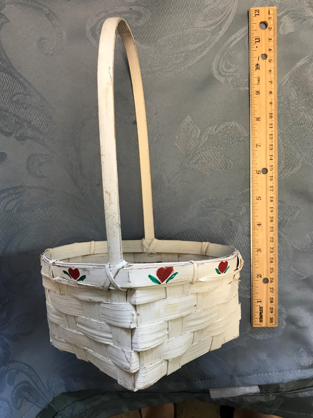 Heart Shaped Baskets-2 Styles-wicker Baskets W/ Handles-great for ...