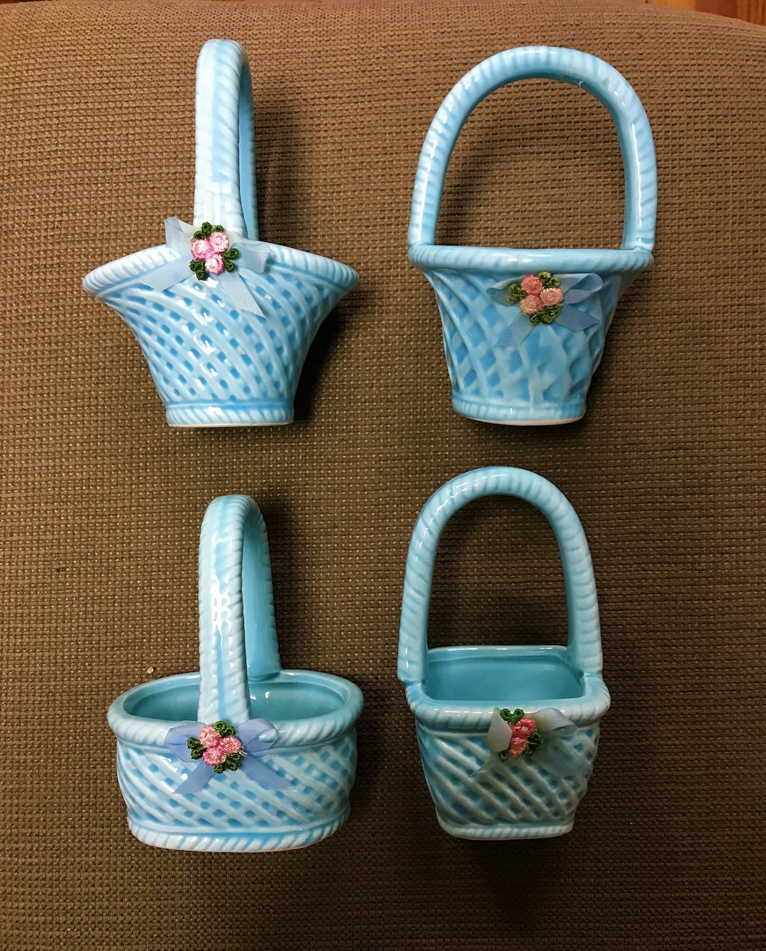 Ceramic Blue Baskets 1-2 Pieces Lefton Assorted Glazed or Set of 3 ...