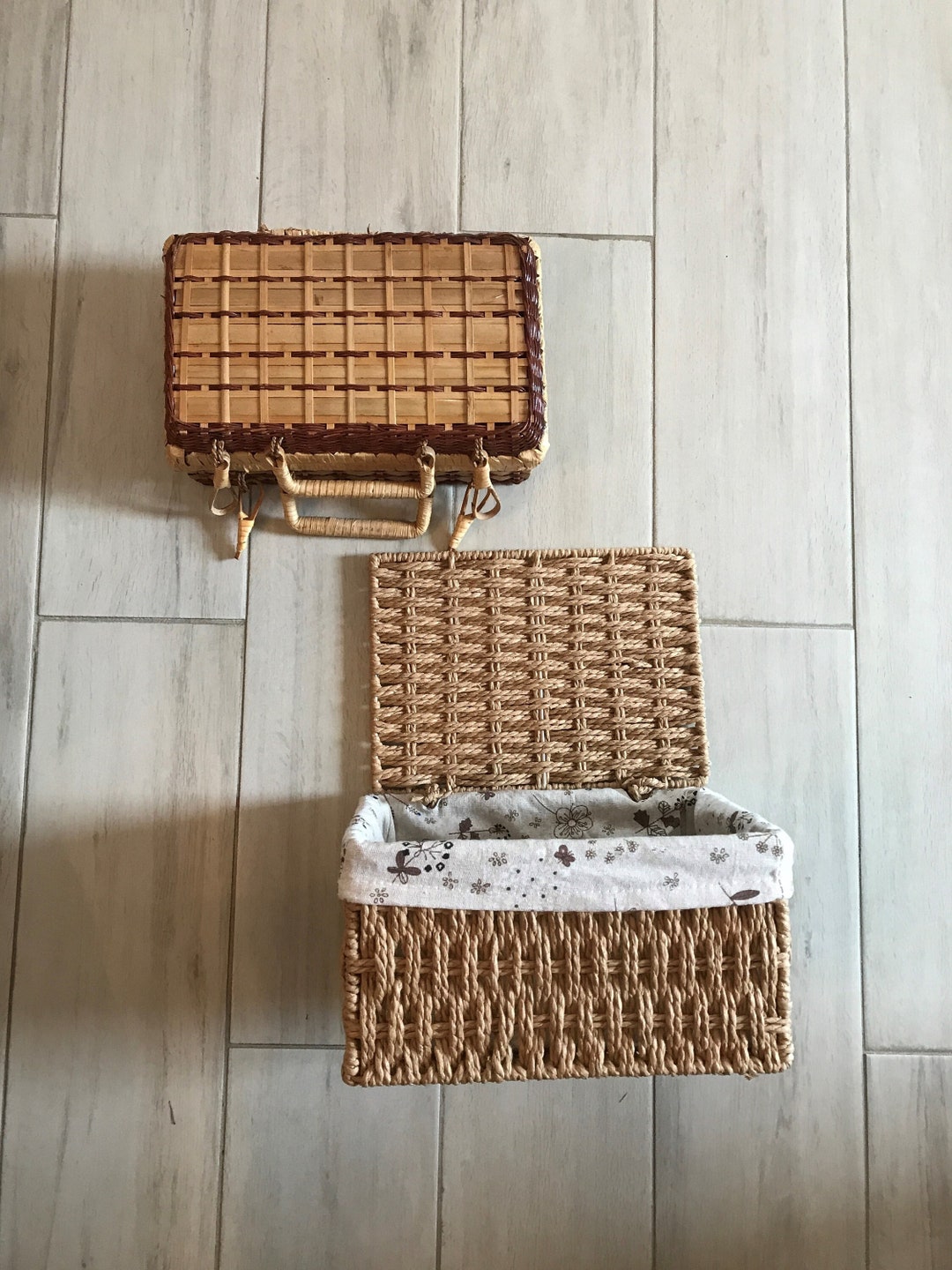 Vintage Wicker Suitcases-picnic Baskets-3 Styles-perfect Condition From ...