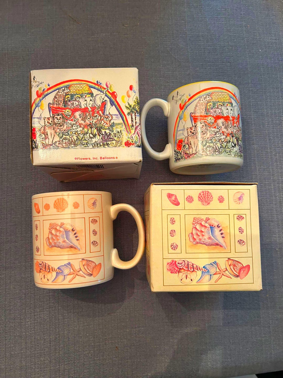 Rainbow Noah's Arc-balloons-shell Designs Coffee Mugs-vintage Mugs ...