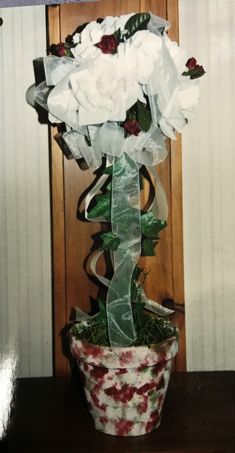 Rose Topiary Tree With Long Stem for Instant Centerpiece or Bouquet ...