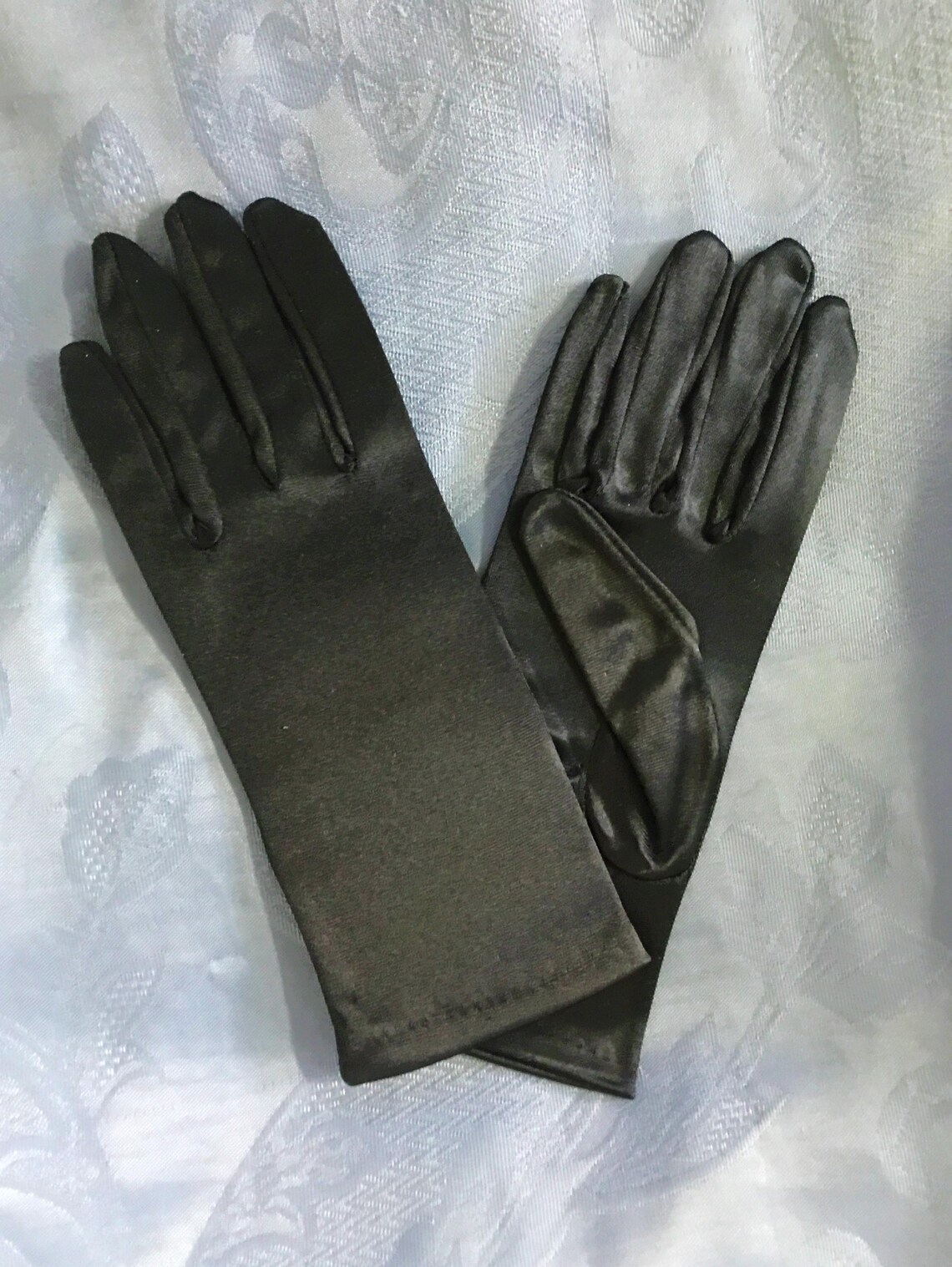 Black Satin Gloves-shiny & Matte Satin Finger/no Finger Gloves-7 Styles ...