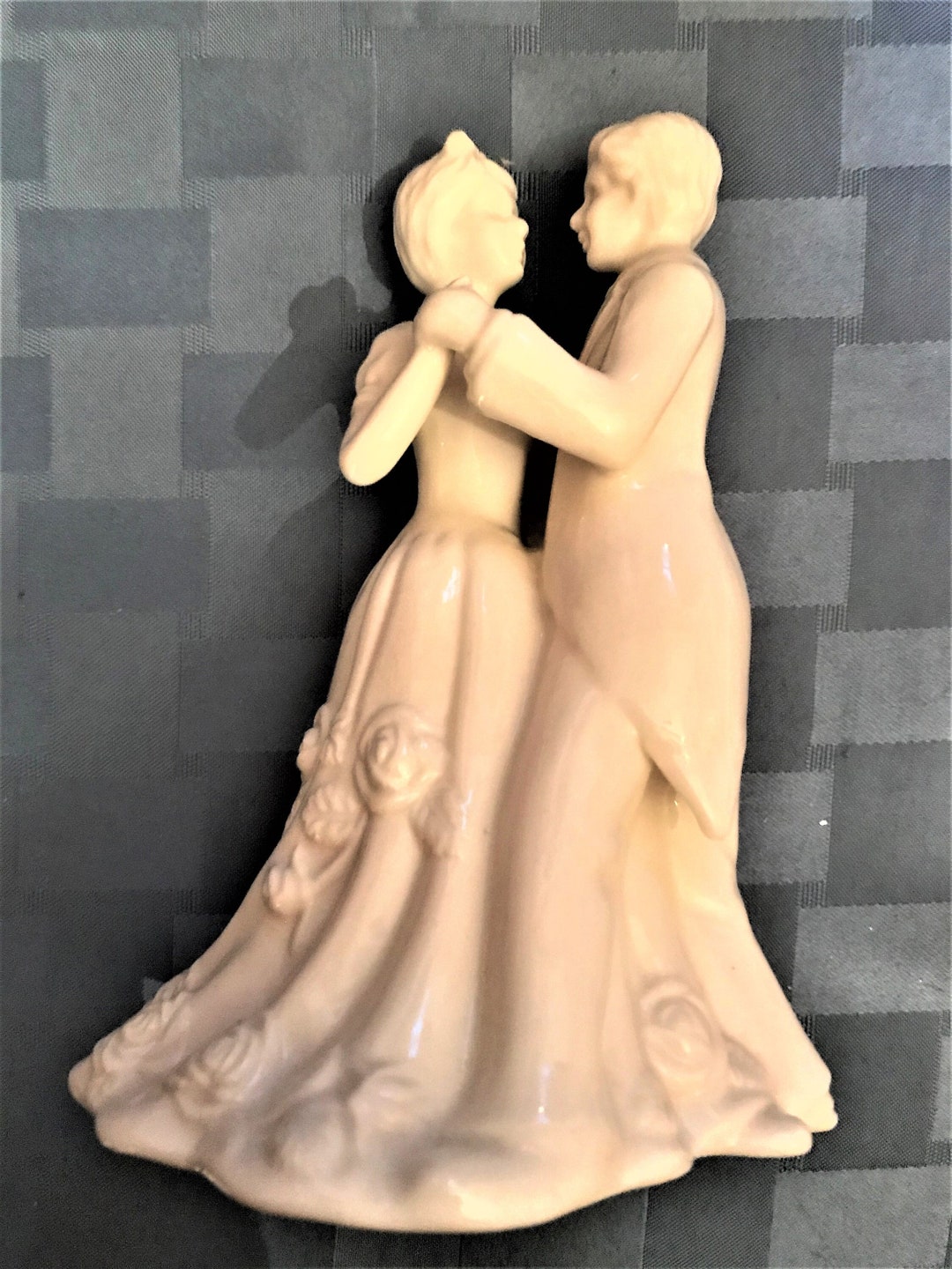 Ceramic Bride & Groom or Anniversary Couple-large 7"-dancing Romantic ...
