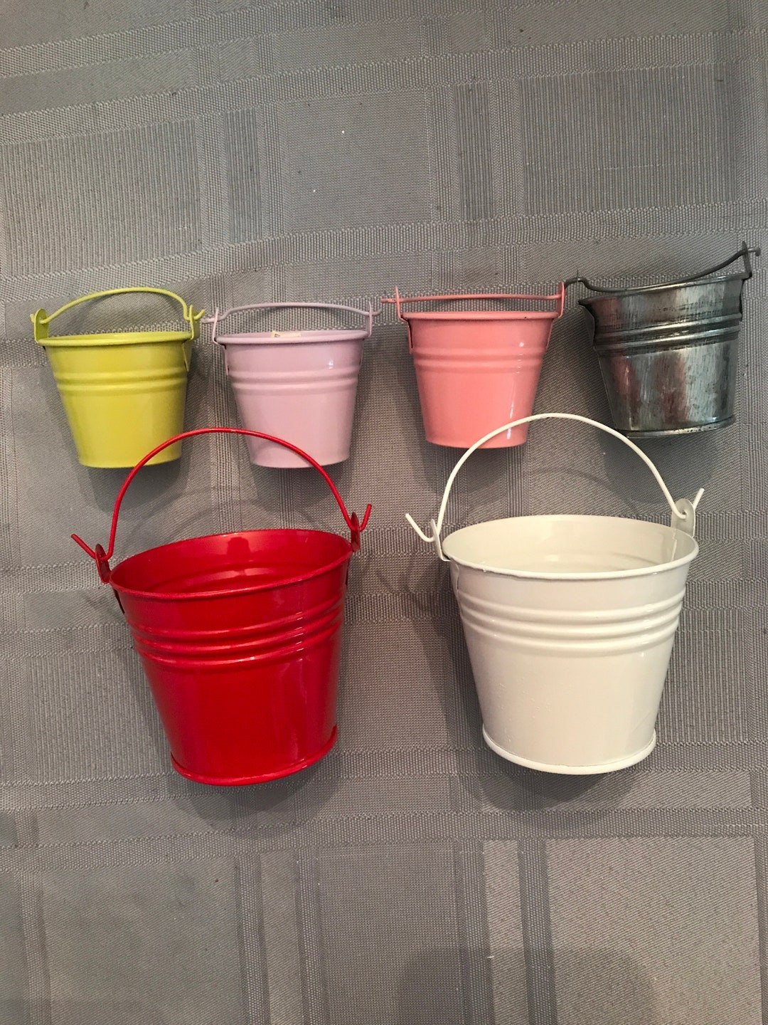 Little Pastel & Silver Metal Beach Pails-2 Sizes-galvanized Pails-great ...