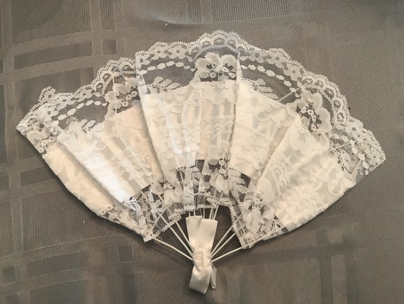 Victorian Lace and Satin Fans-5 Styles-Vintage Bridal… - Gem