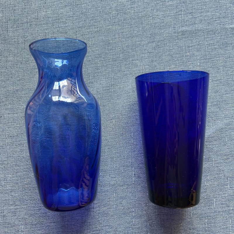 Swirl Blue Glass Vases - Etsy
