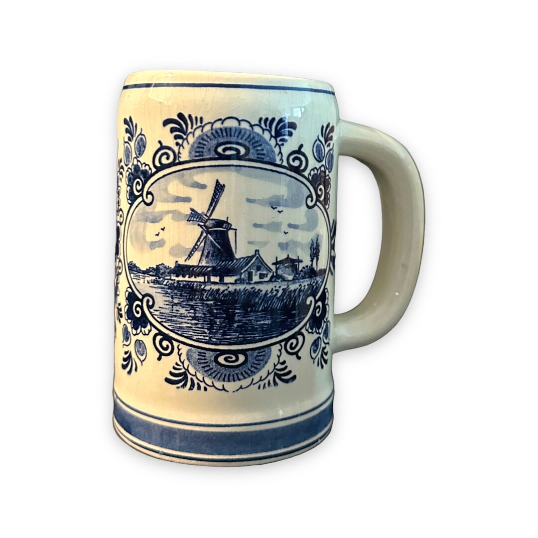Vintage DELFT BLUE Hand Painted Hand-painted Stein 1900s - Etsy