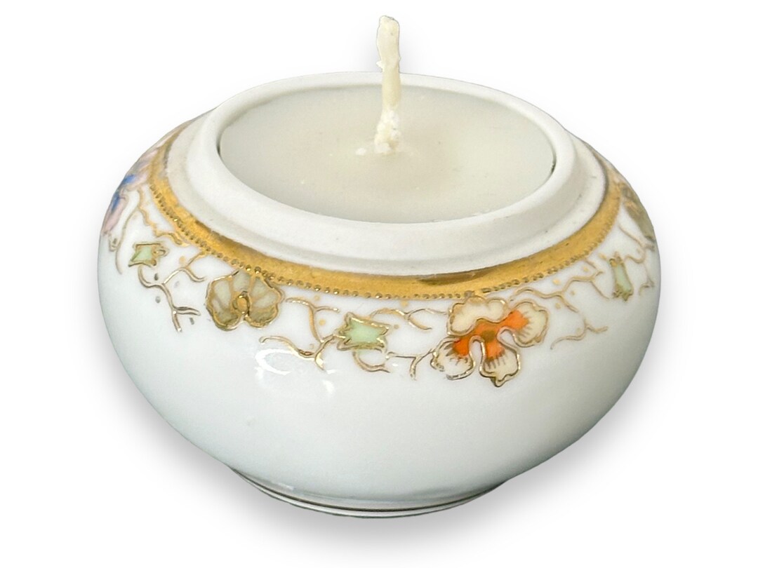Container Candle in an Antique Nippon Hand Painted Porcelain Hair ...