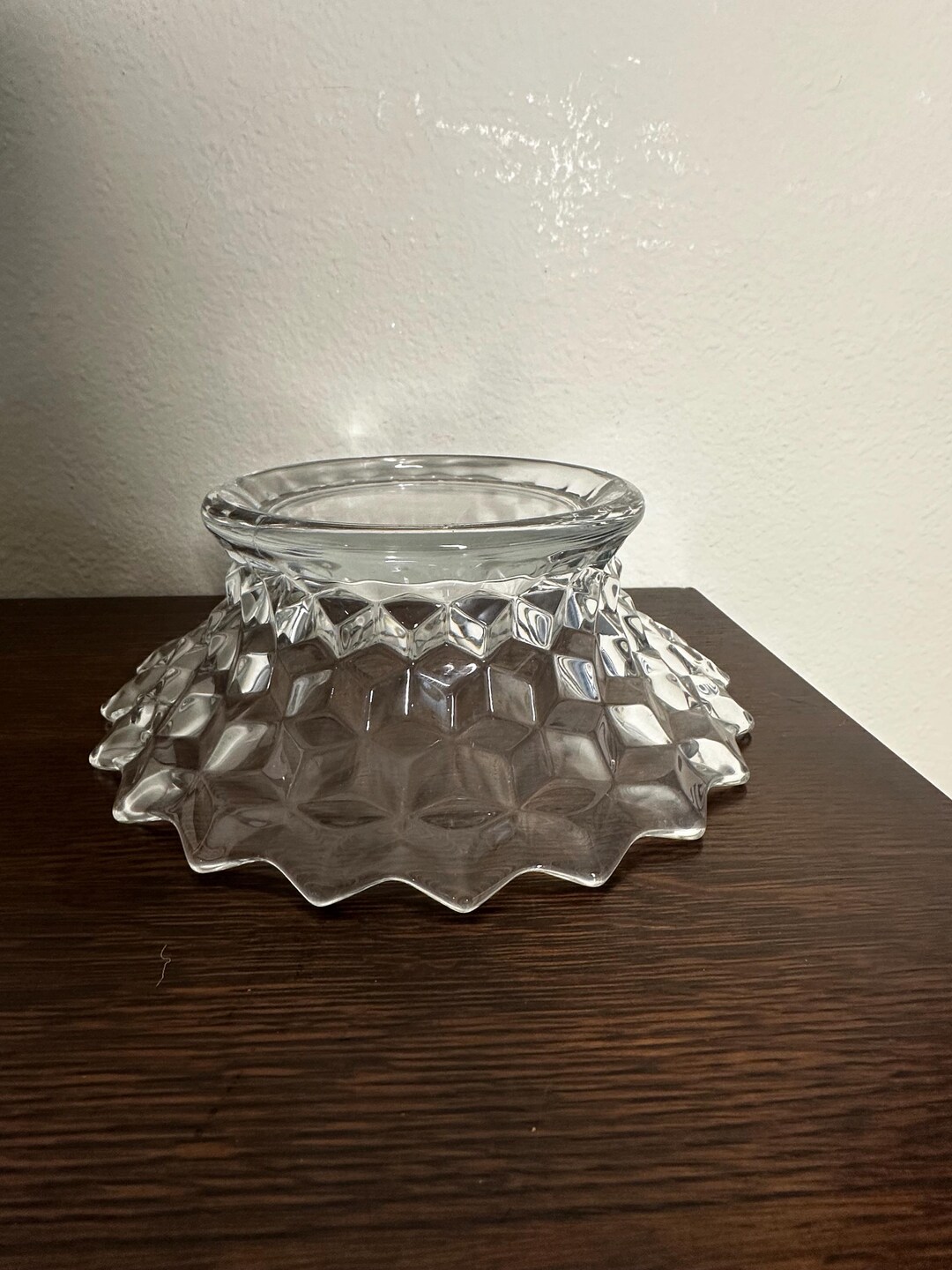 American Fostoria Large Crystal Glass Punch Bowl Stand Low Profile Low ...