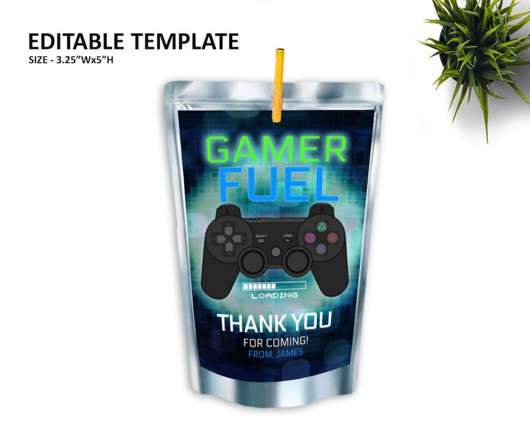 P003- Editable Video Game Caprisun, Gamer Party, Caprisun Printable ...