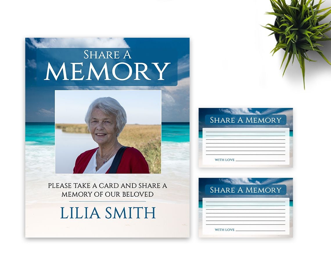 M008-funeral Share A Memory Sign/card Beach Summer - Etsy