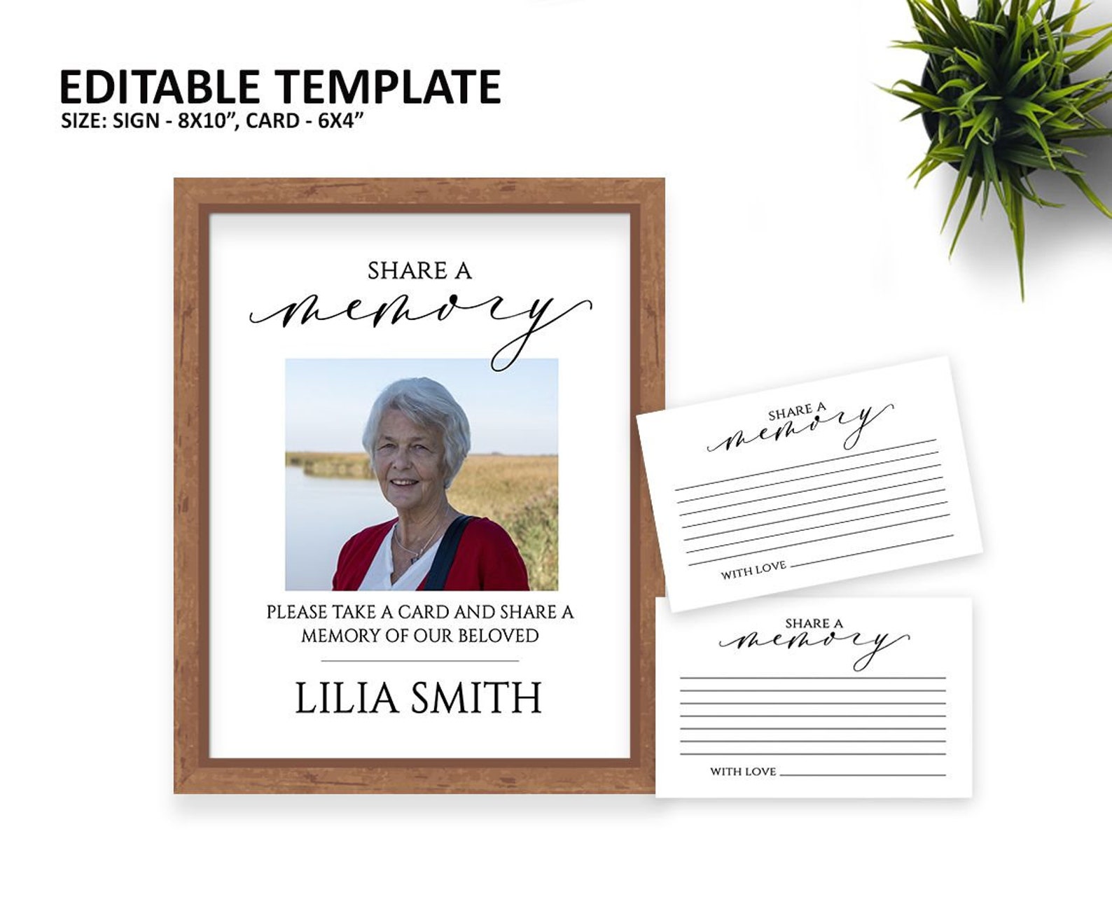 M011-funeral Share A Memory Sign/card Minimalist Template,funeral Share ...