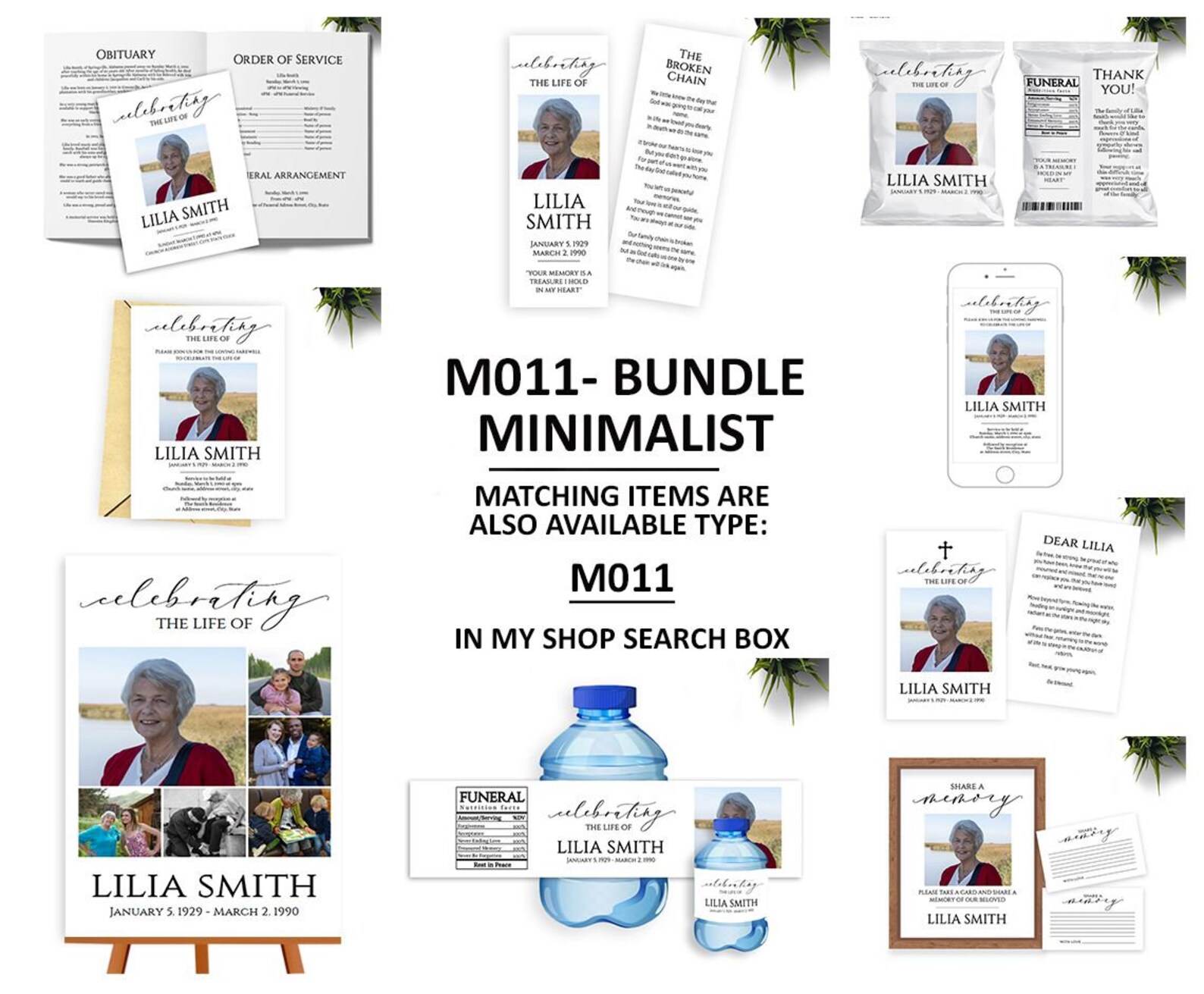 M011-funeral Share A Memory Sign/card Minimalist Template,funeral Share ...