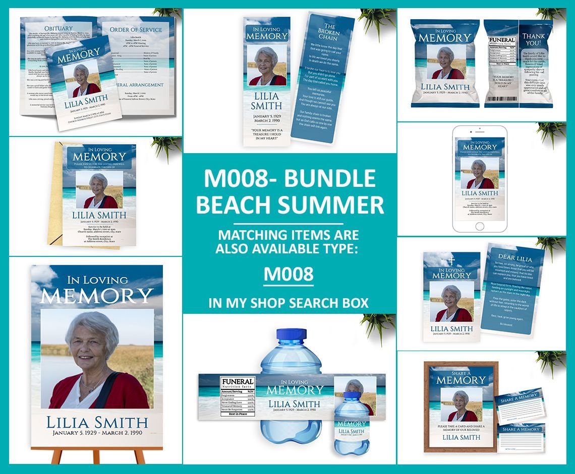 M008-funeral Share A Memory Sign/card Beach Summer - Etsy