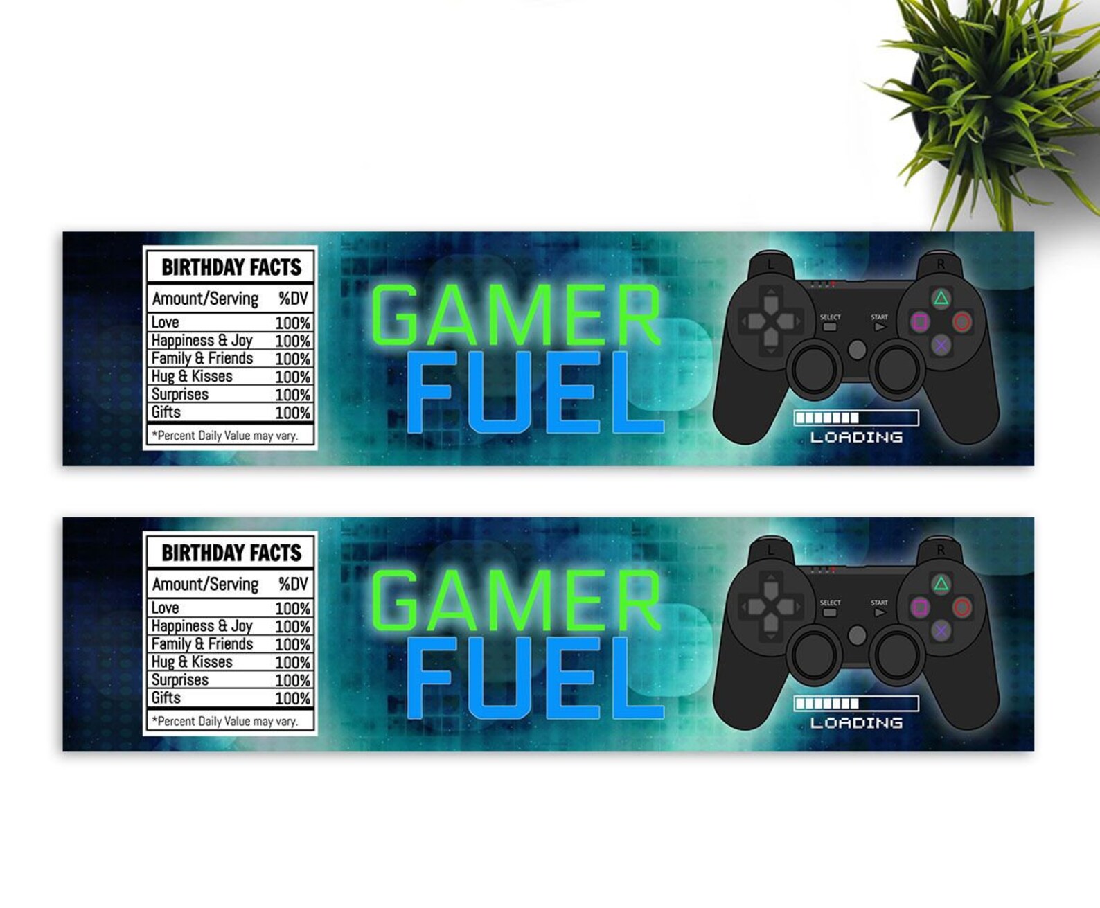 P003- Editable Video Game Water Bottle, Gamer Party, Water Bottle ...