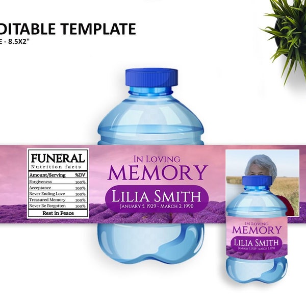 Funeral Water Label - Etsy