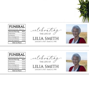 Minimalist Funeral Water Bottle Label Template (editable) - Etsy